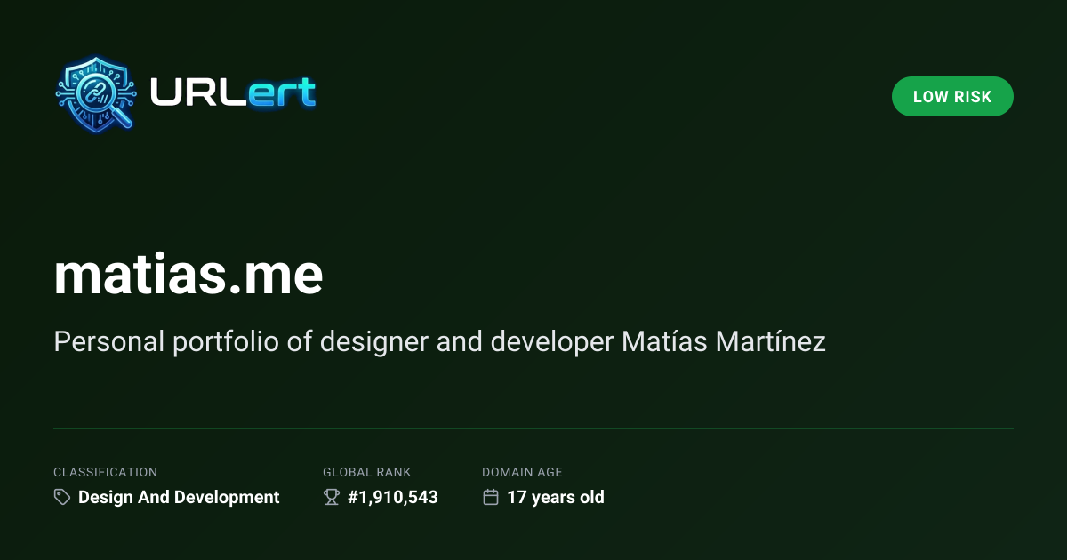 Is matias.me safe? | Suspicious Activity Detected | URLert