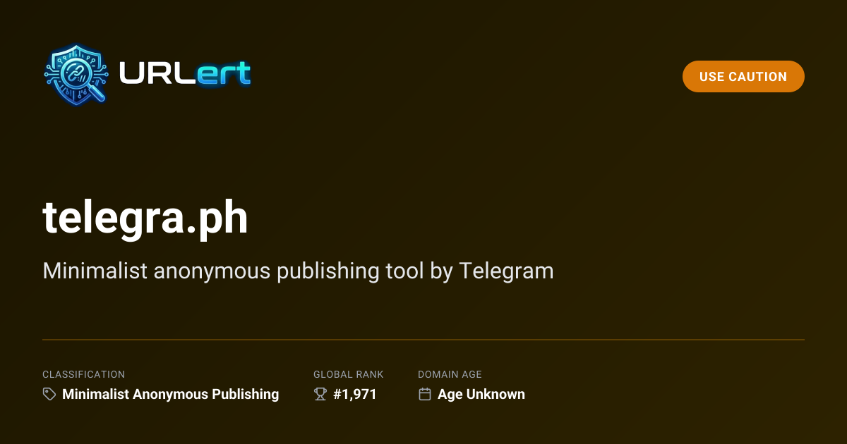 Is telegra.ph safe? | Caution Advised | URLert